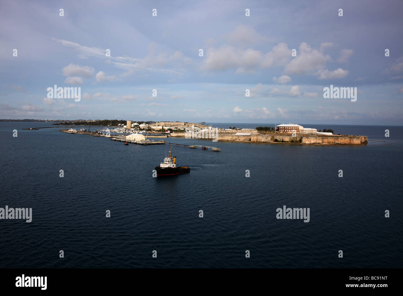 Tug boat in the Great Sound, Royal Naval Dock, Bermuda Stock Photo - Alamy