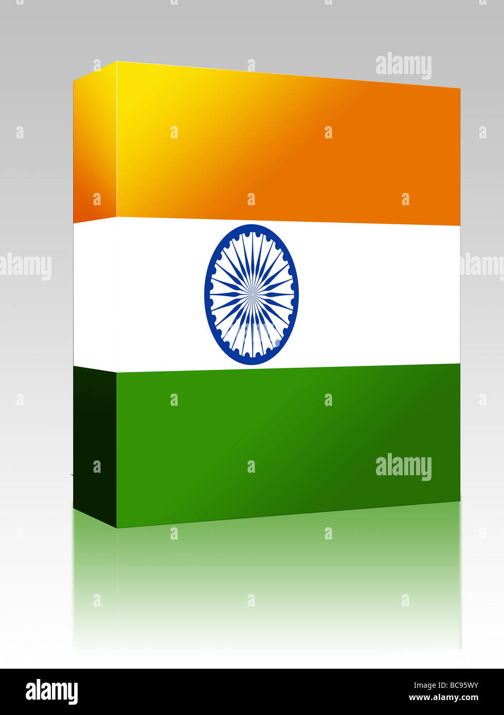 Software package box Flag of India national country symbol illustration ...