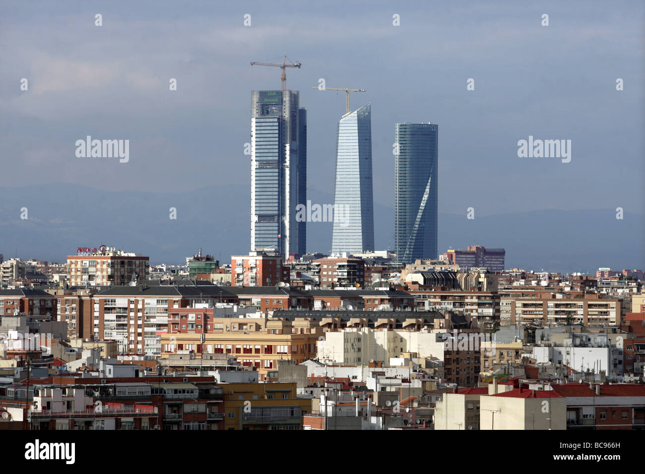 A view of Caja Madrid Skyscraper towers on Madrid Spain Stock Photo - Alamy