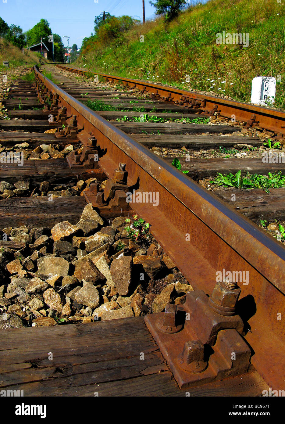 Steam train crossing road signs hi-res stock photography and images - Alamy