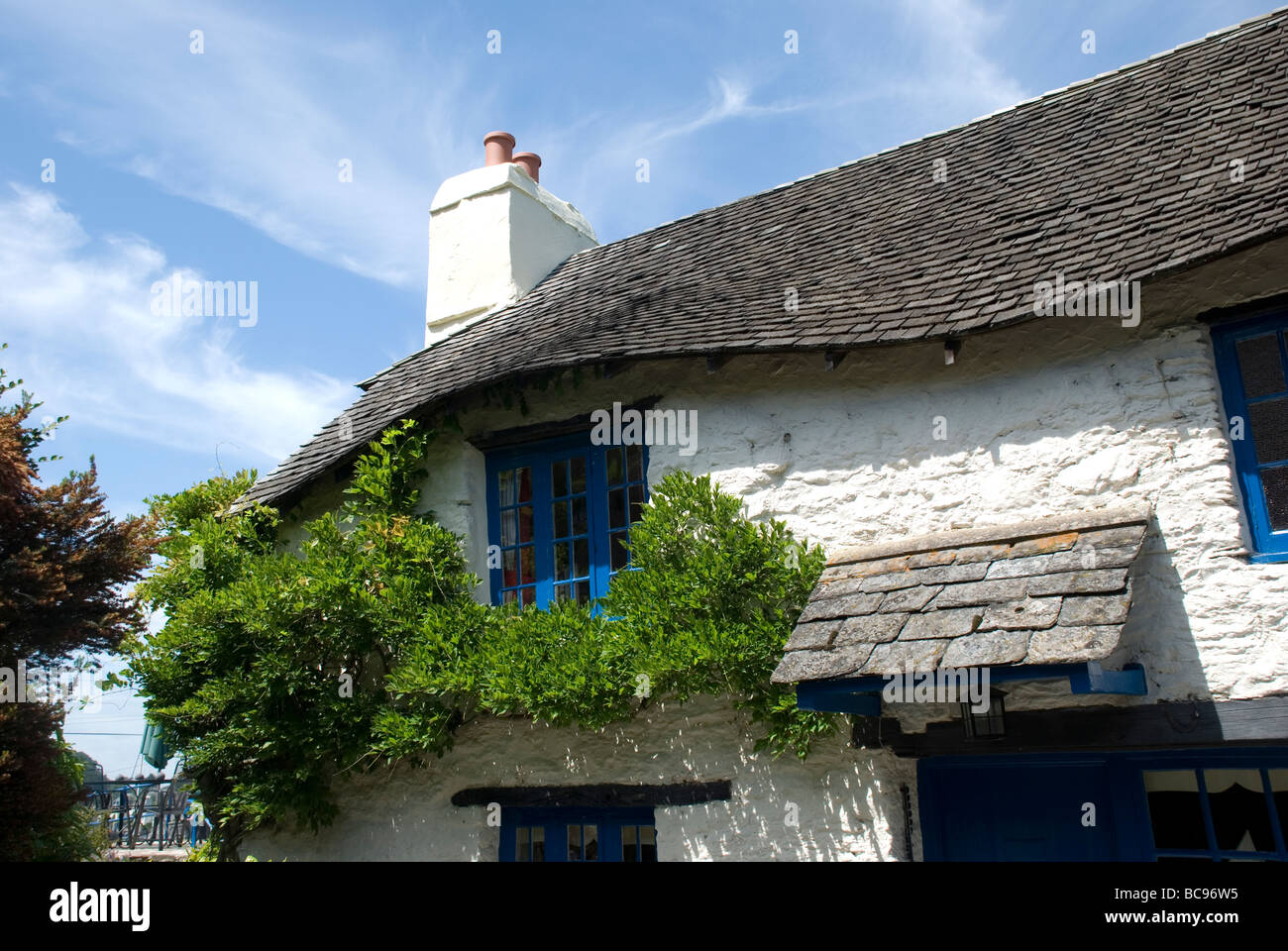 A traditional Devon cottage in Noss Mayo in South Devon,England."The ...