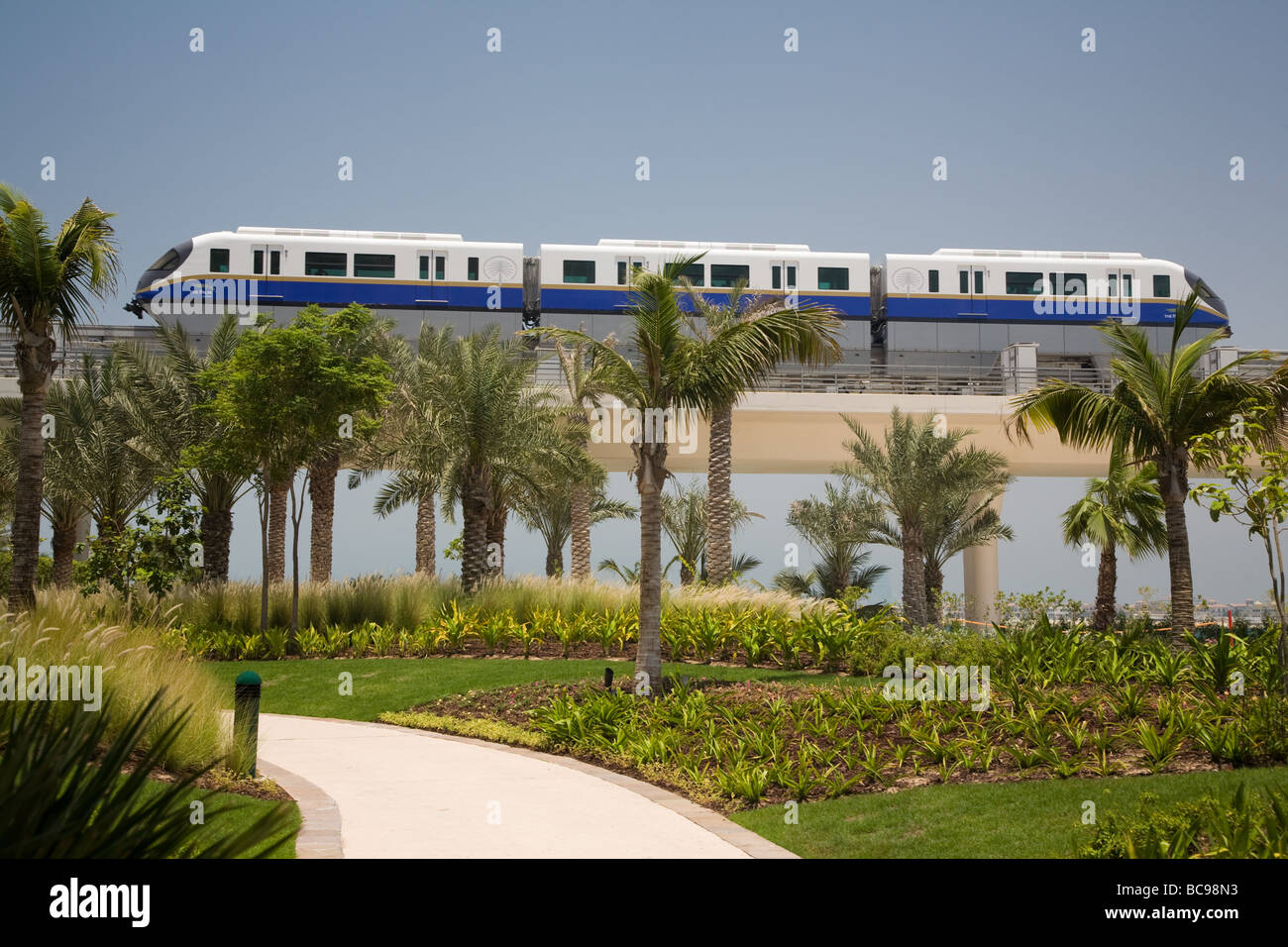 Dubai Palm Jumeirah Monorail Train Track UAE Stock Photo - Alamy