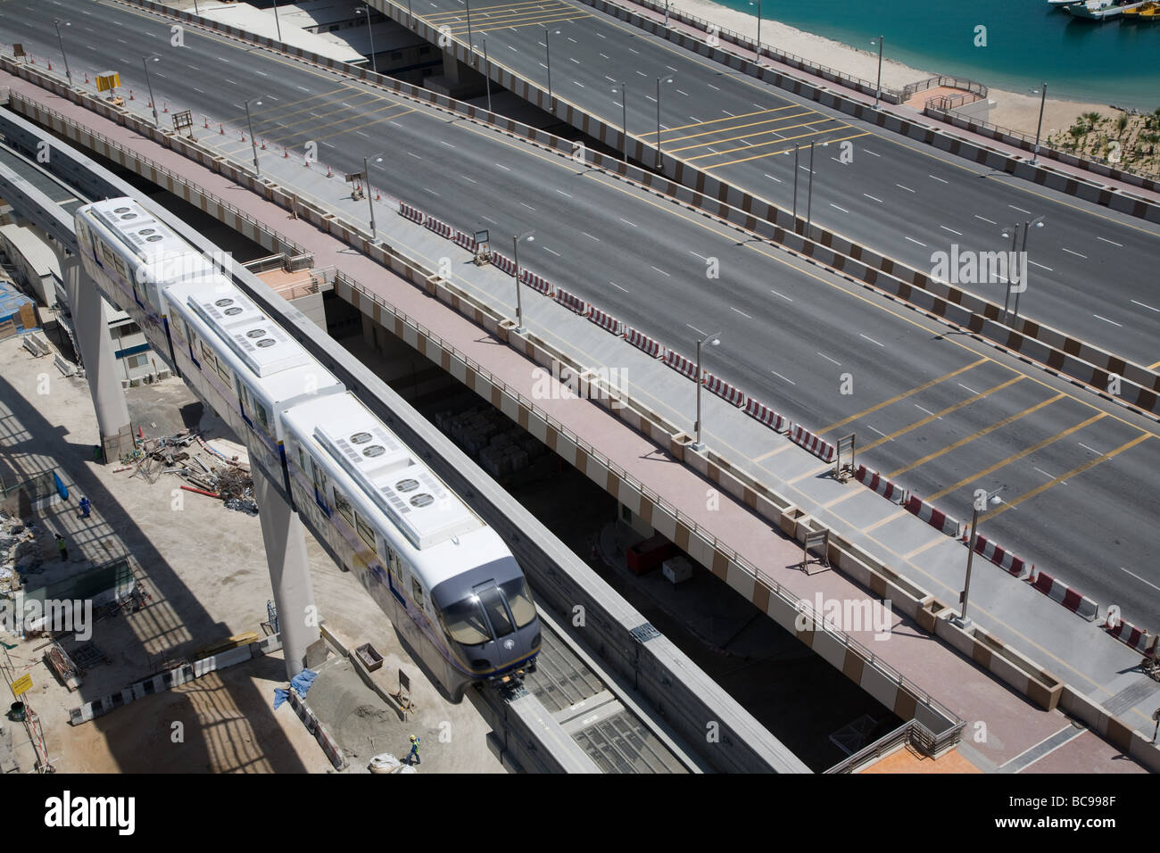 Dubai Palm Jumeirah Monorail Train and Track UAE Stock Photo - Alamy