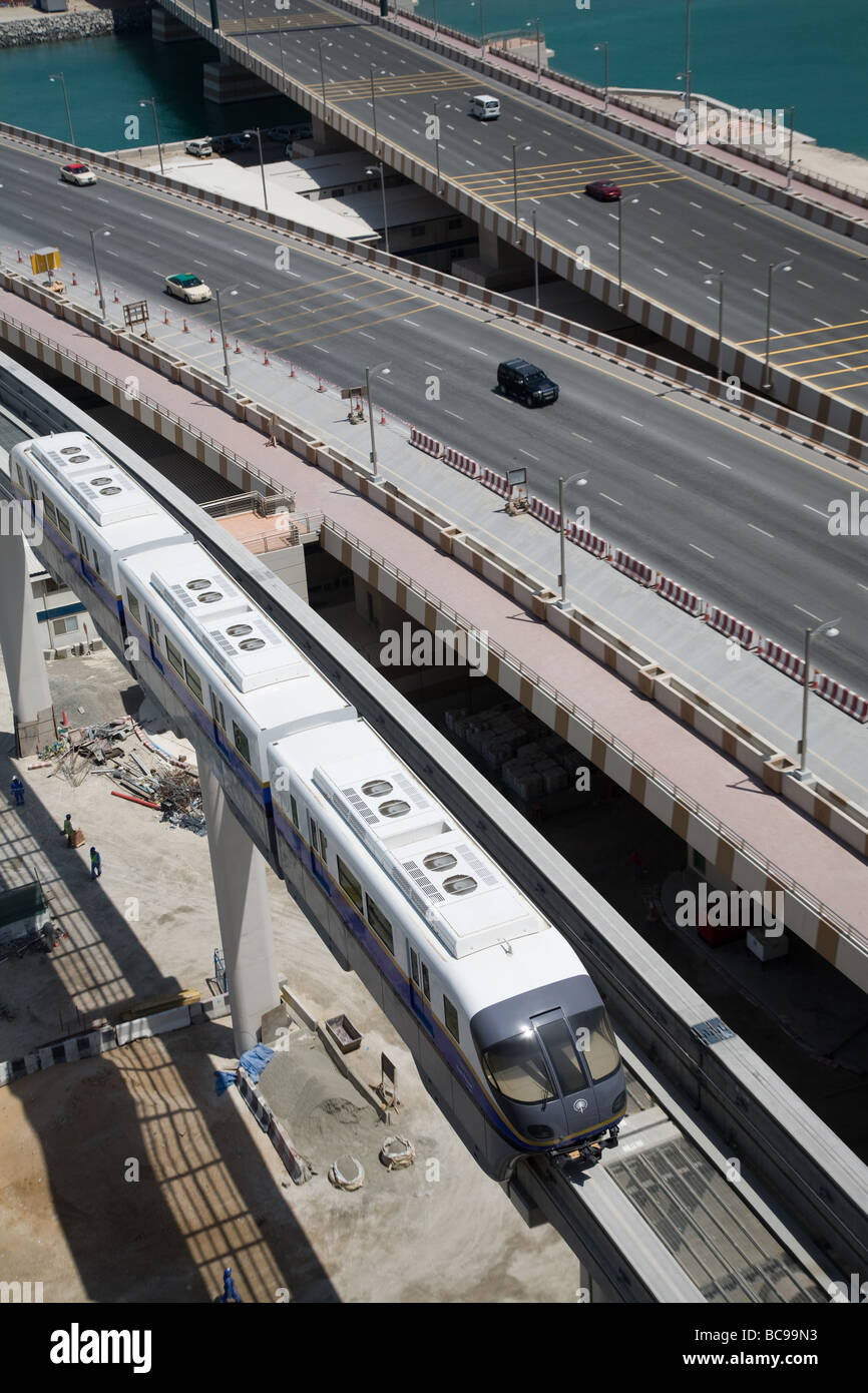 Dubai Palm Jumeirah Monorail Train and Track UAE Stock Photo - Alamy