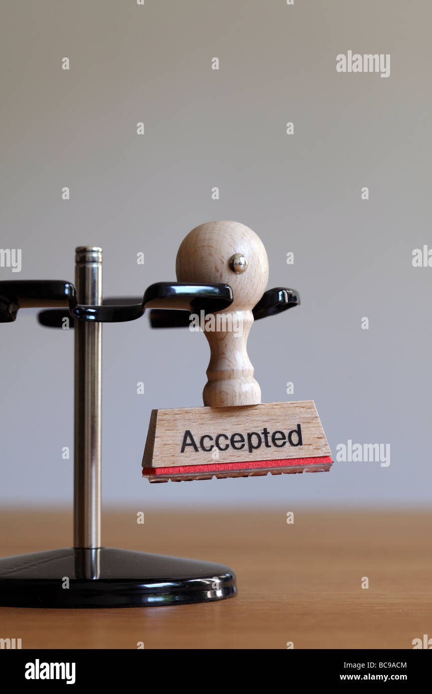Stamp with inscription Accepted Stock Photo - Alamy