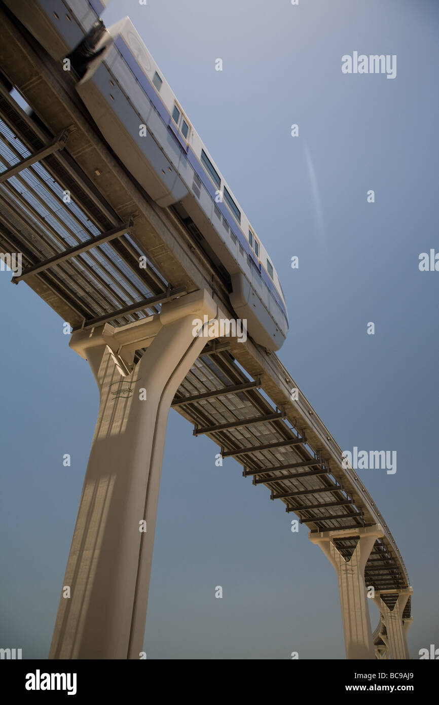 Dubai Palm Jumeirah Monorail Train and Track UAE Stock Photo - Alamy
