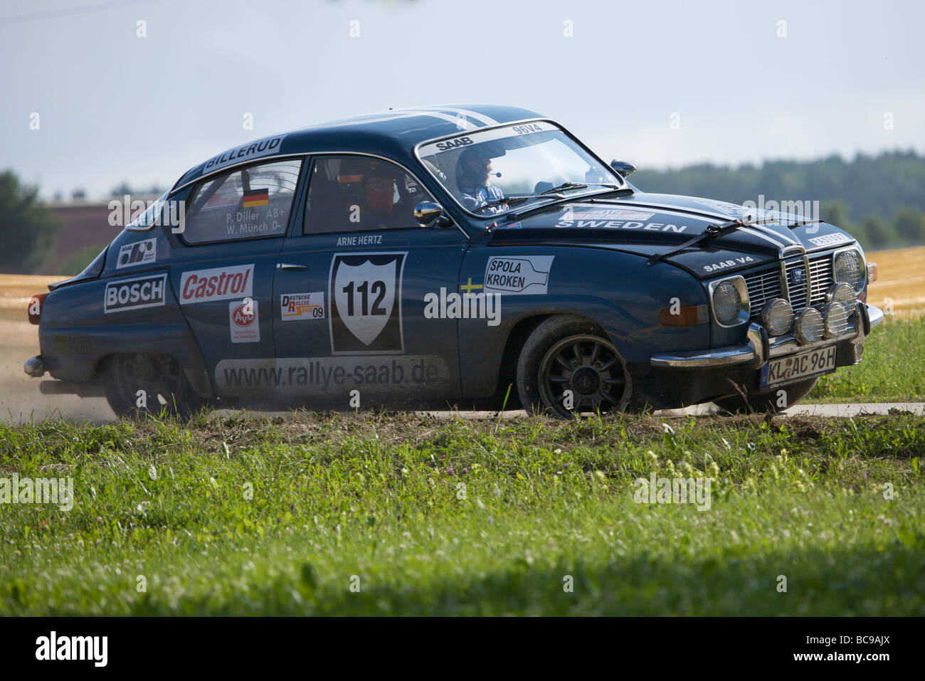 Saab 96 v4, built in 1970, at the AvD Rallye Baden-Württemberg 2009 ...