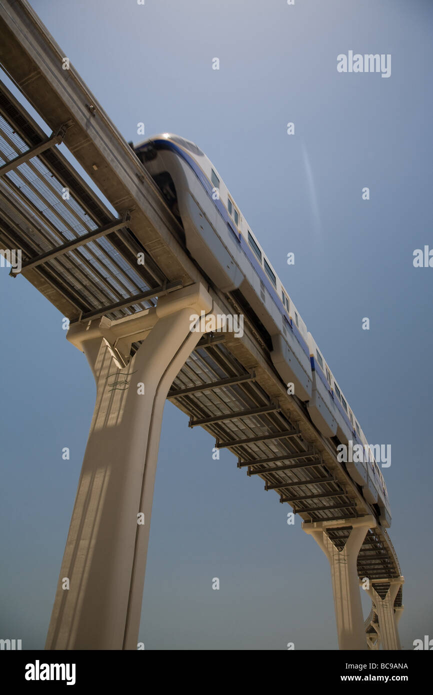 Dubai Palm Jumeirah Monorail Train and Track UAE Stock Photo - Alamy