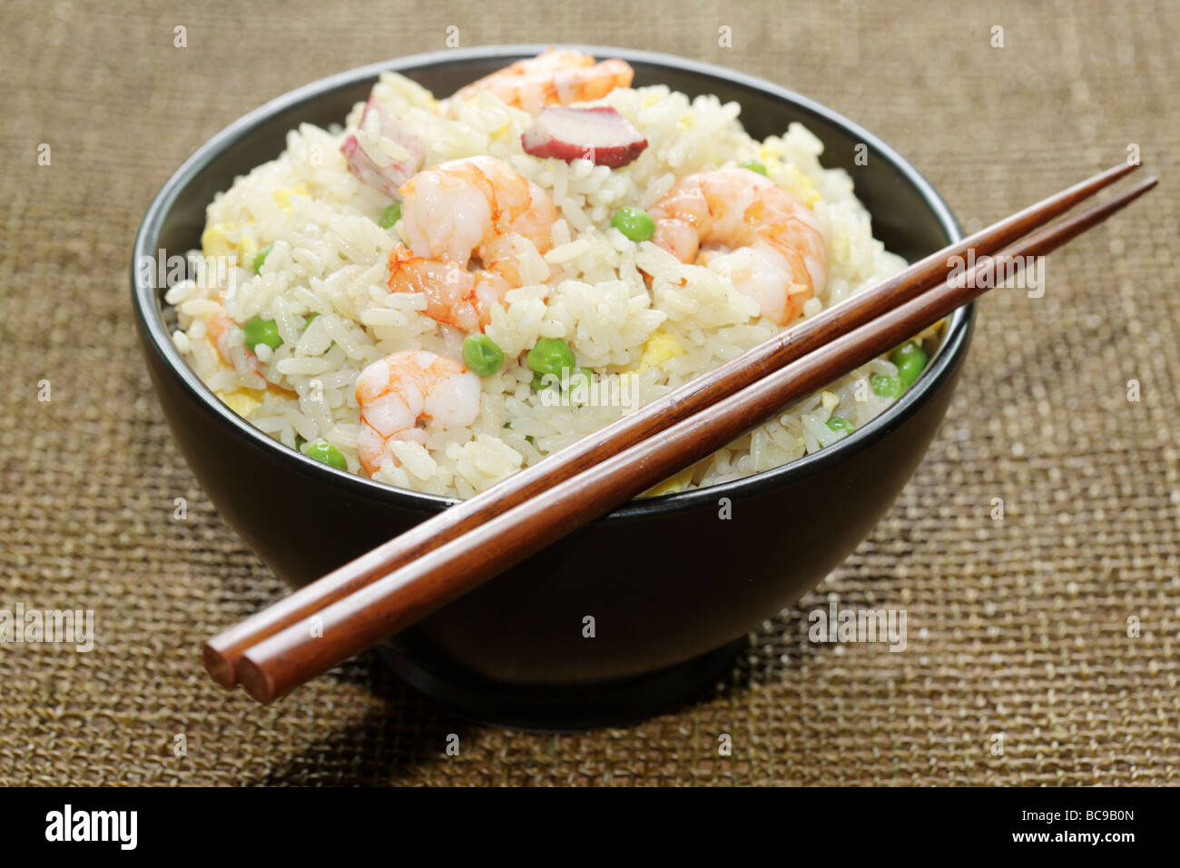 Bowl of Authentic Chinese Or Asian Style Special Fried Rice With Pork ...