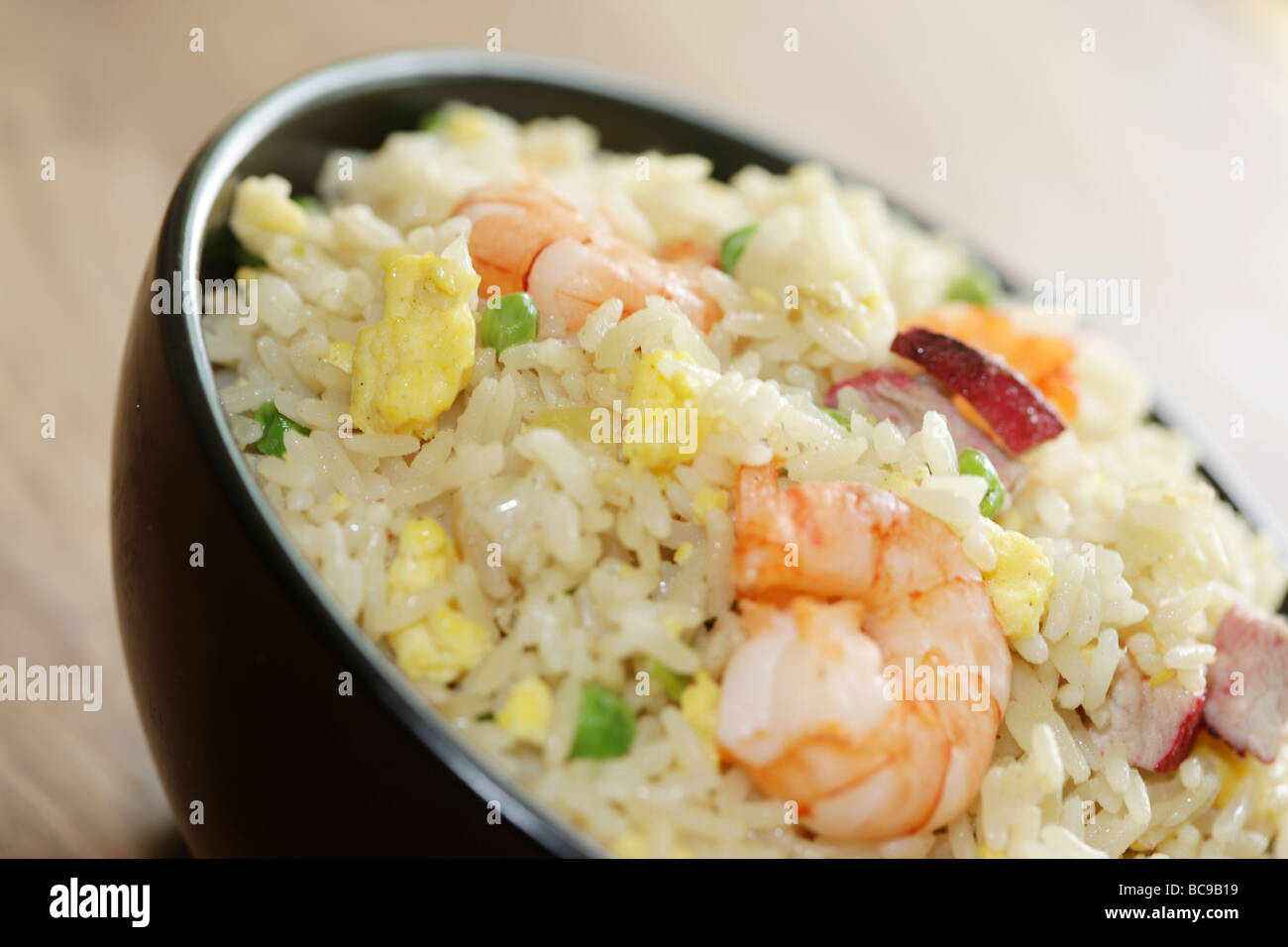 Bowl of Authentic Chinese Or Asian Style Special Fried Rice With Pork ...