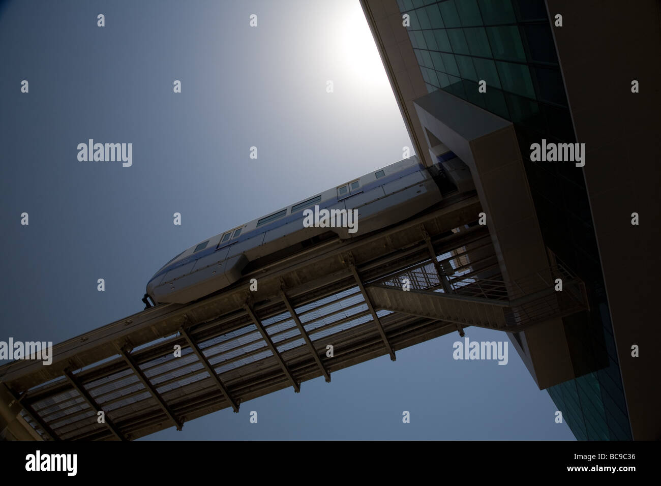 Dubai Palm Jumeirah Monorail Train and Track UAE Stock Photo - Alamy