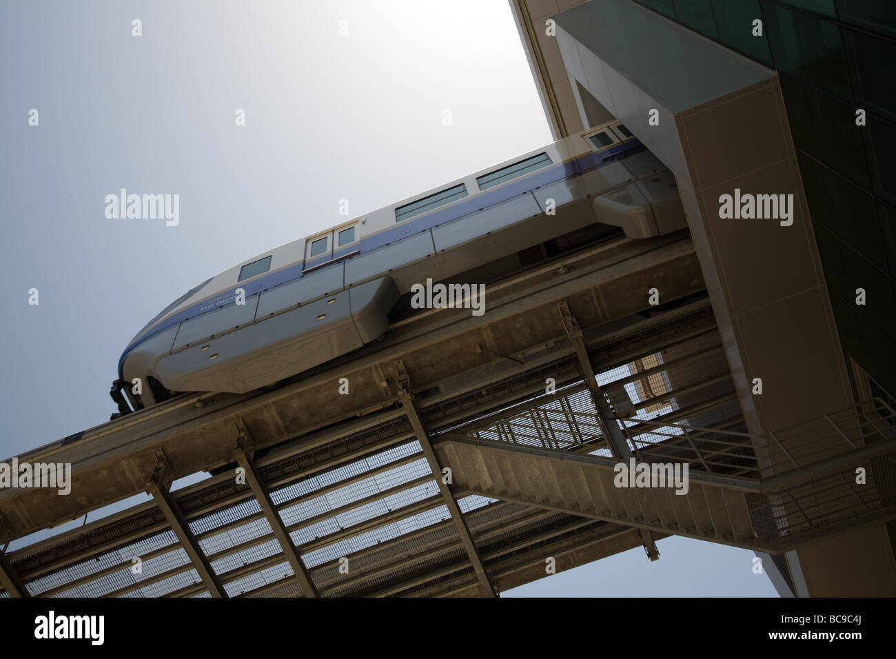 Dubai Palm Jumeirah Monorail Train and Track UAE Stock Photo - Alamy