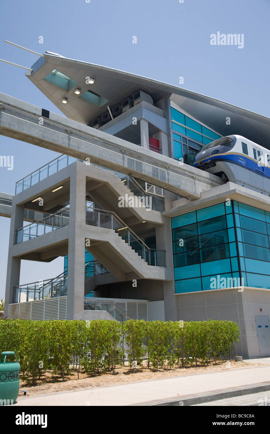 Dubai Palm Jumeirah Monorail Train and Track UAE Stock Photo - Alamy