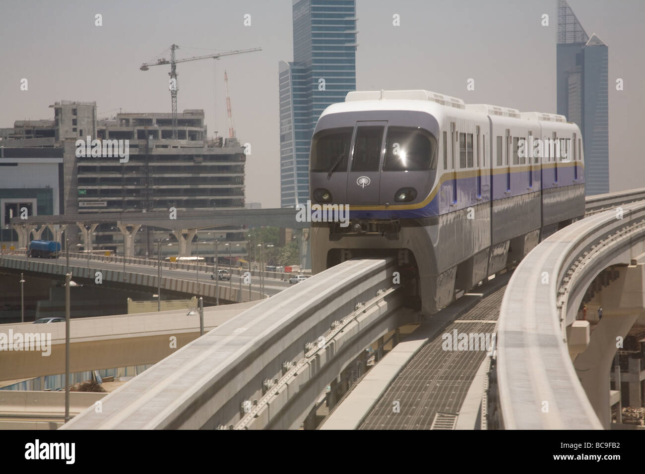Dubai Palm Jumeirah Monorail Train and Track UAE Stock Photo - Alamy