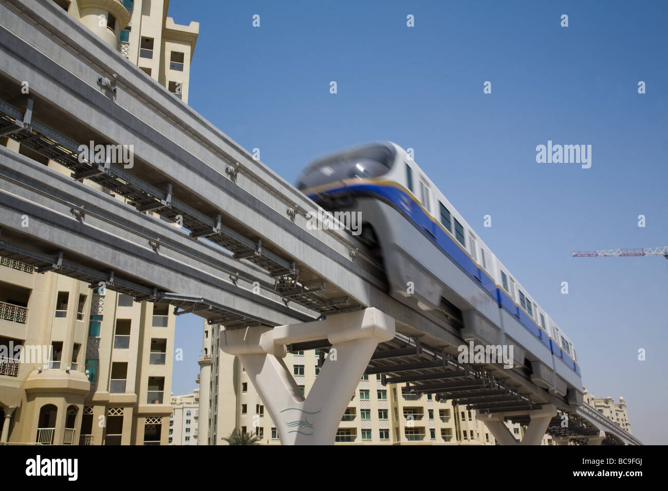 Dubai Palm Jumeirah Monorail Train and Track UAE Stock Photo - Alamy