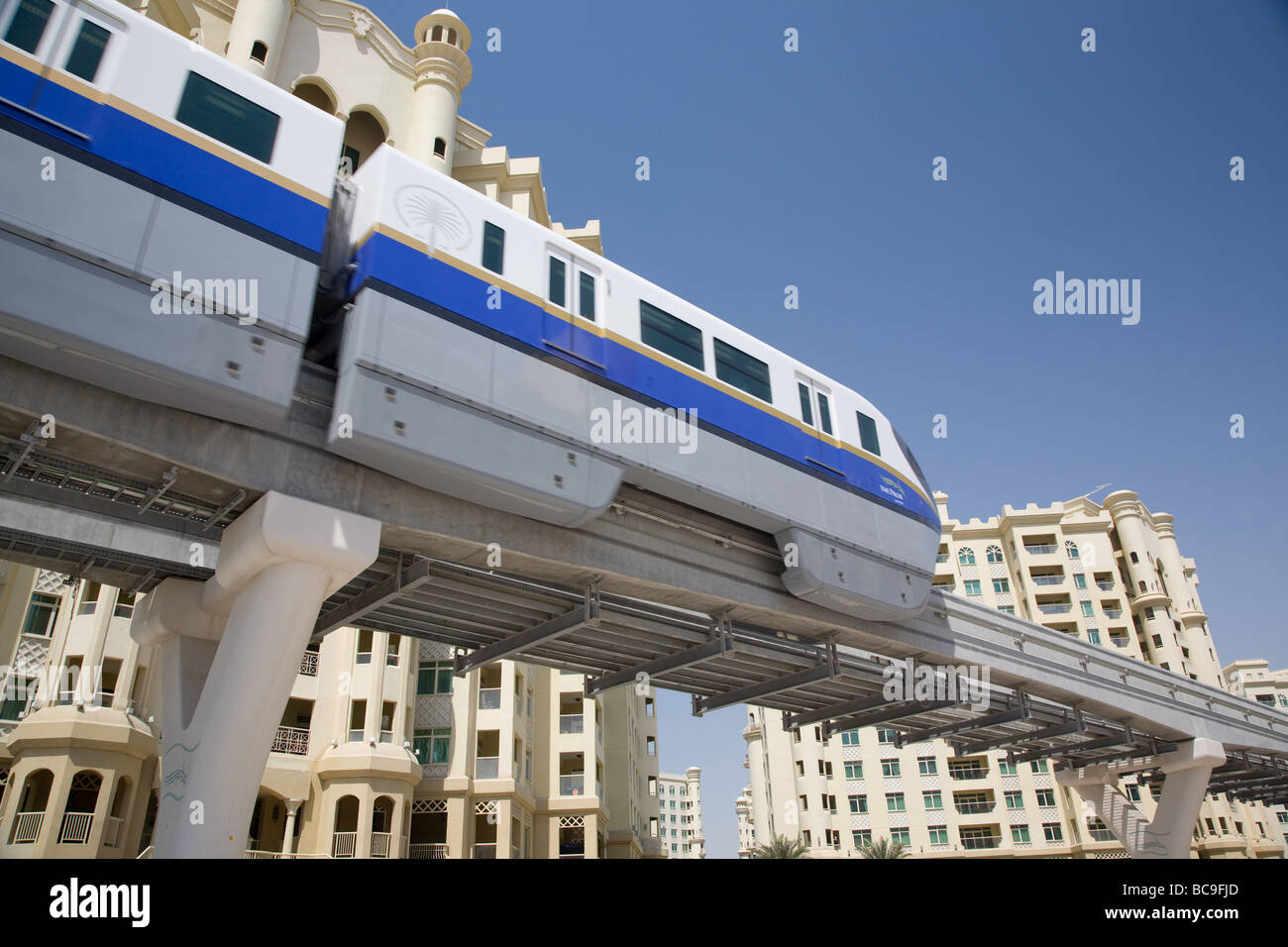 Dubai Palm Jumeirah Monorail Train and Track UAE Stock Photo - Alamy