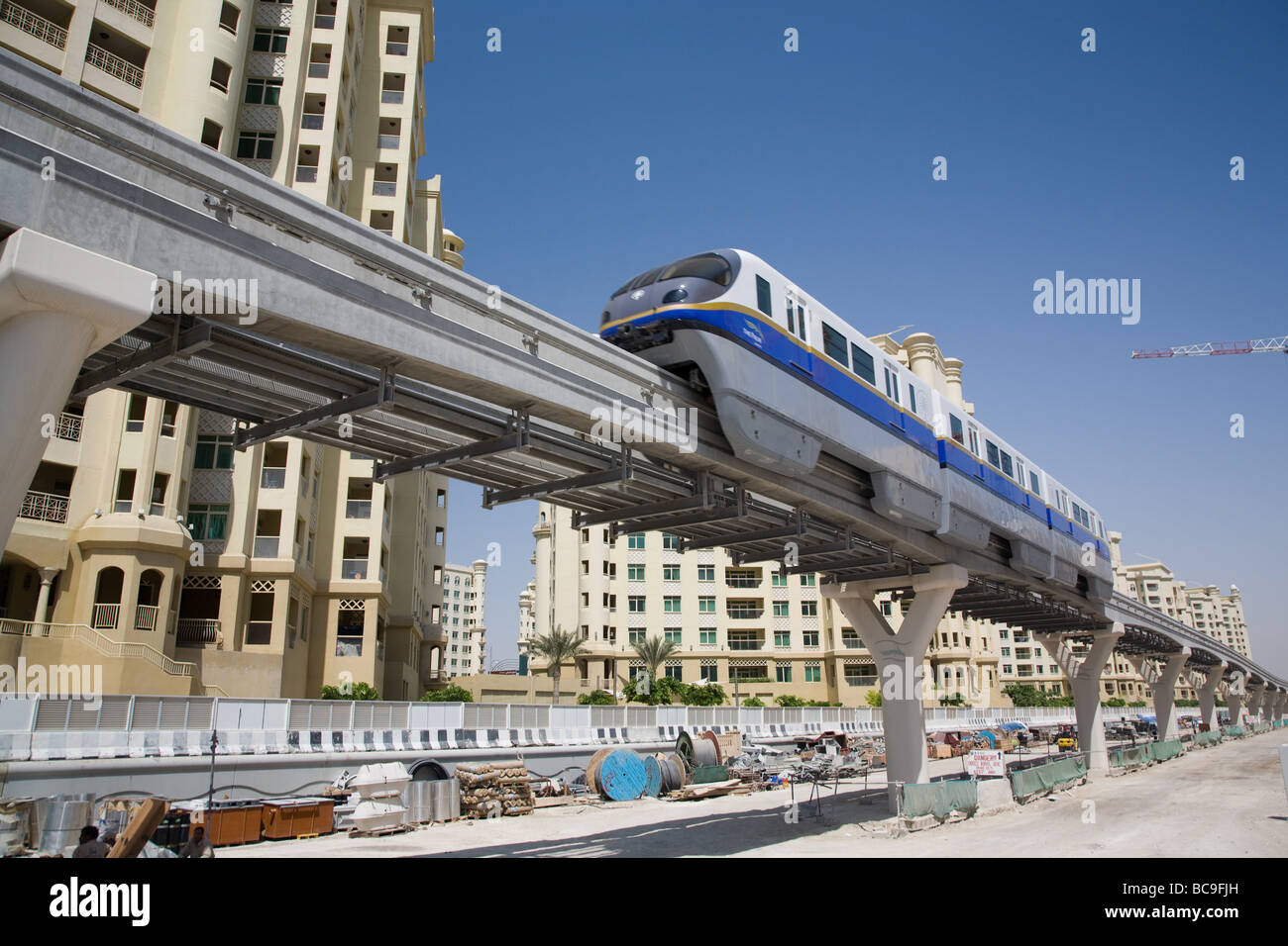 Dubai Palm Jumeirah Monorail Train and Track UAE Stock Photo - Alamy