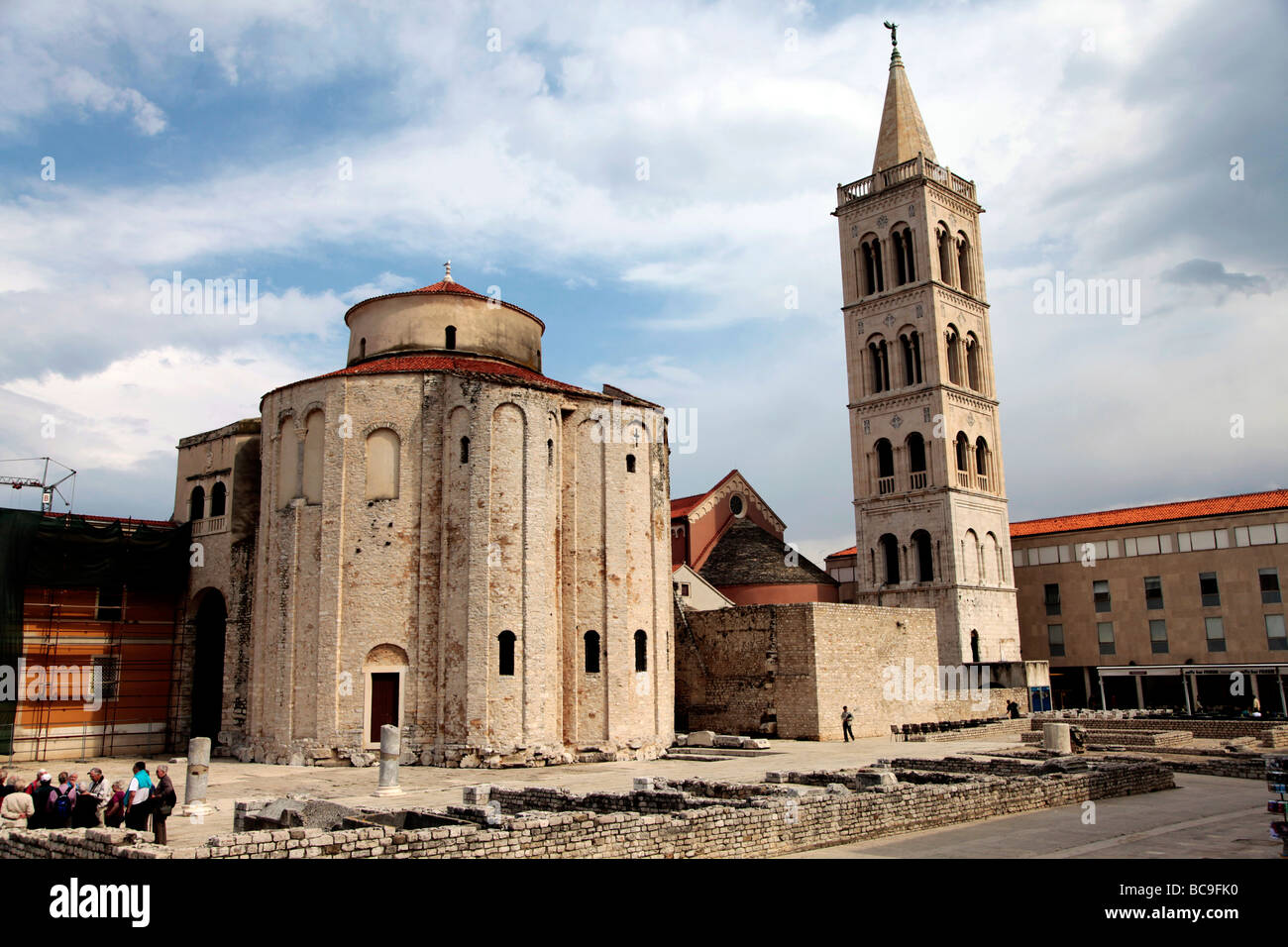 Church of St Donat with bell tower of St Anastasia Zadar Croatia Stock ...