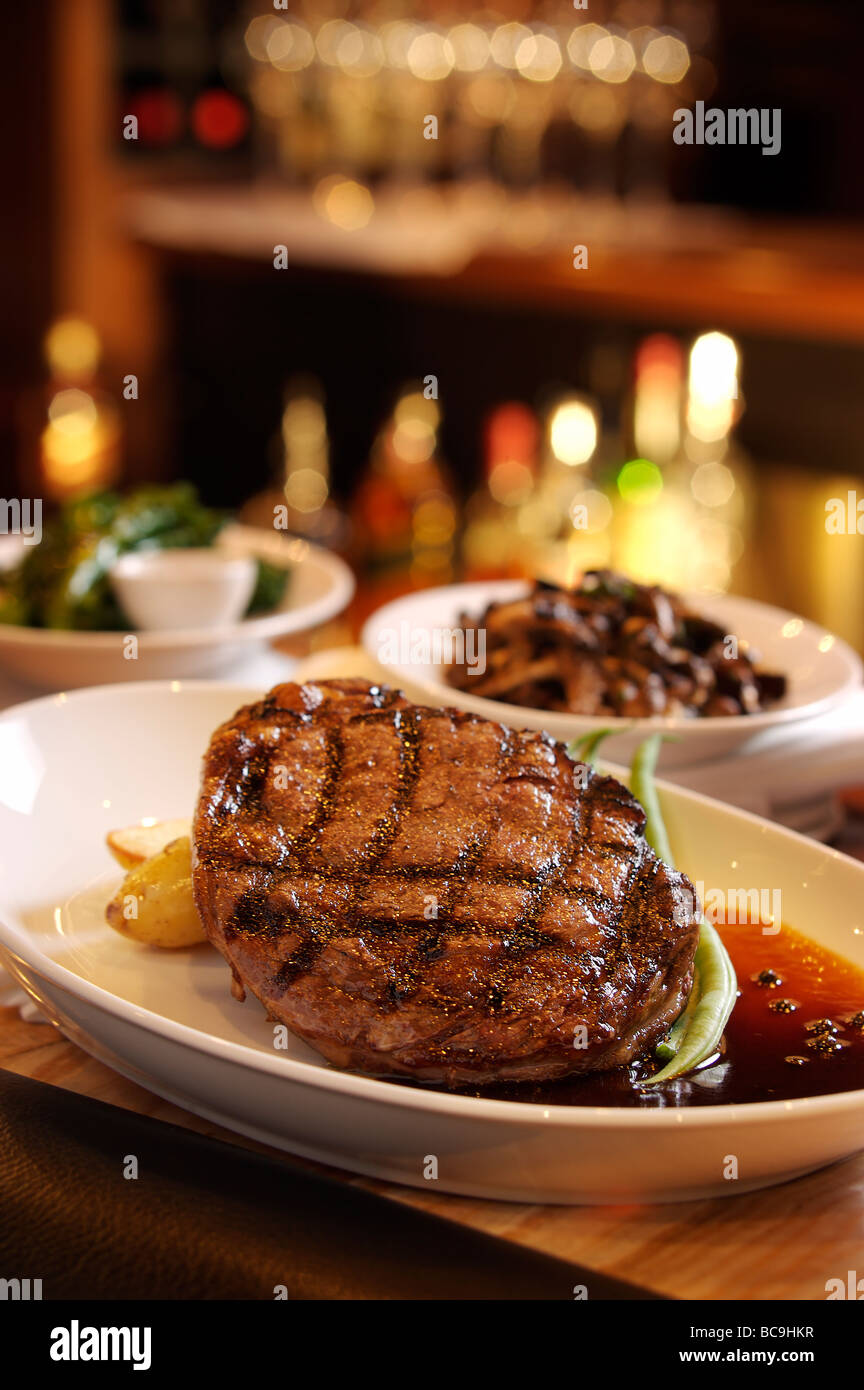 Grilled Beef Rib Eye Steak Stock Photo - Alamy