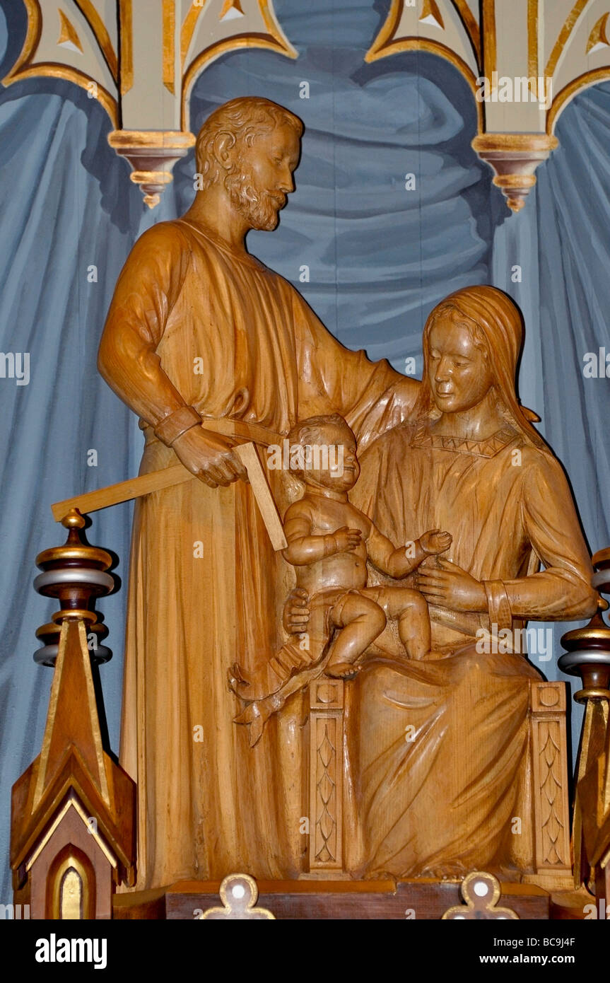 Wood statues - inside Basilique Notre-Dame, Notre-Dame Basilica in ...