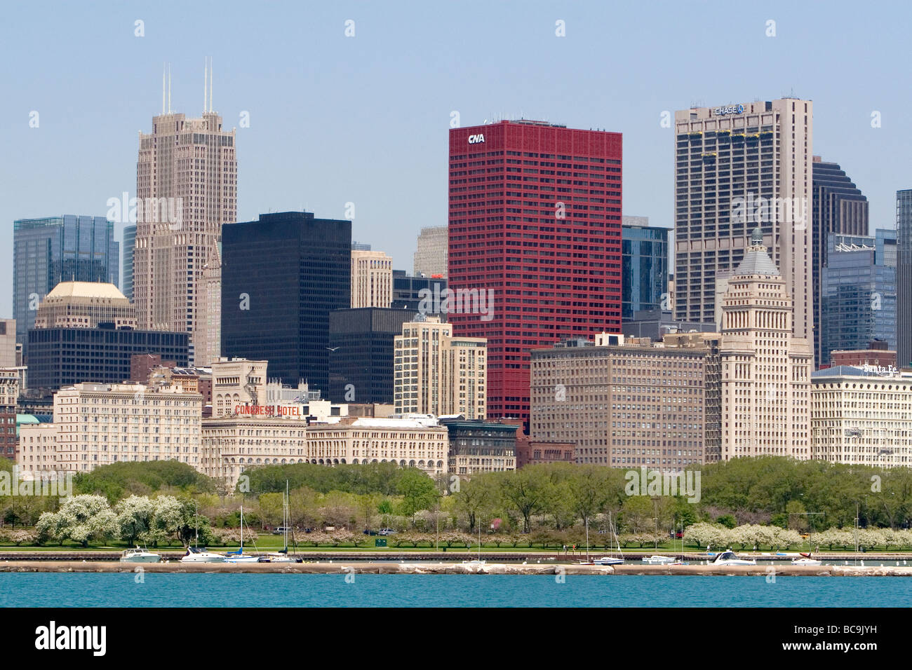 Highrise buildings and skyline of Chicago Illinois USA Stock Photo - Alamy