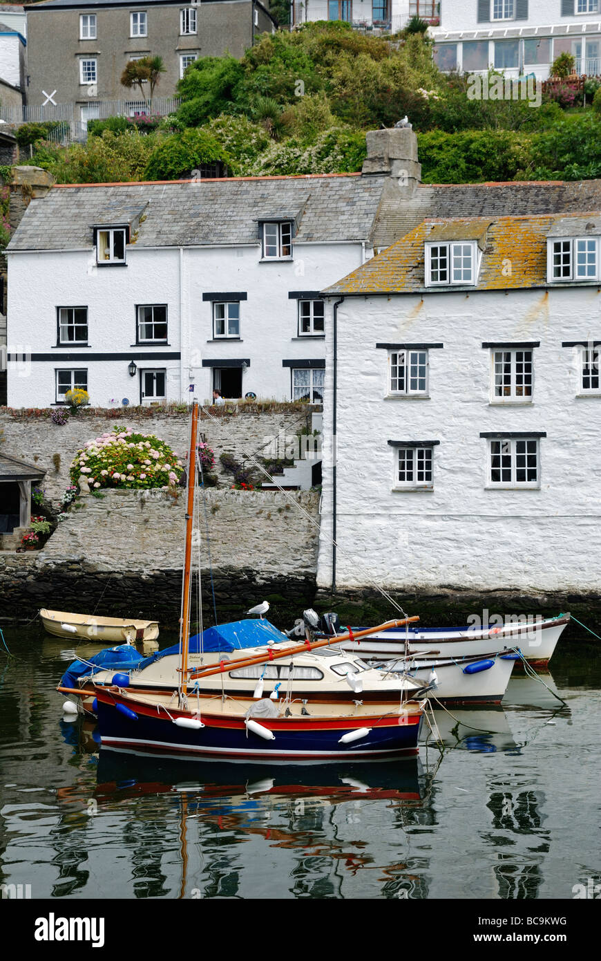 boats in the harbour at polperro,cornwall,uk Stock Photo - Alamy