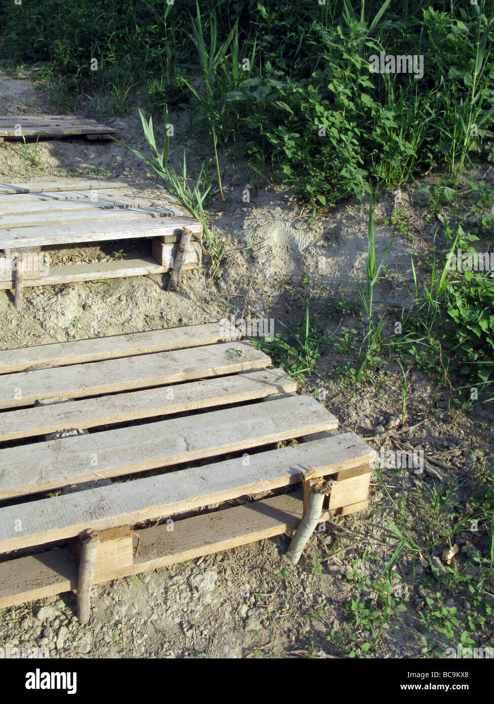 wooden footpath steps in countryside Stock Photo - Alamy