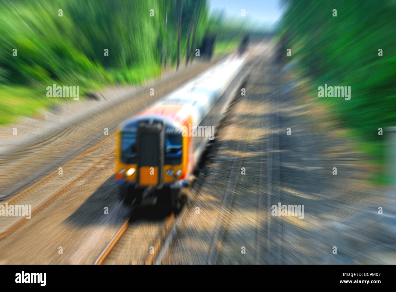 British rail express train in countryside Stock Photo - Alamy