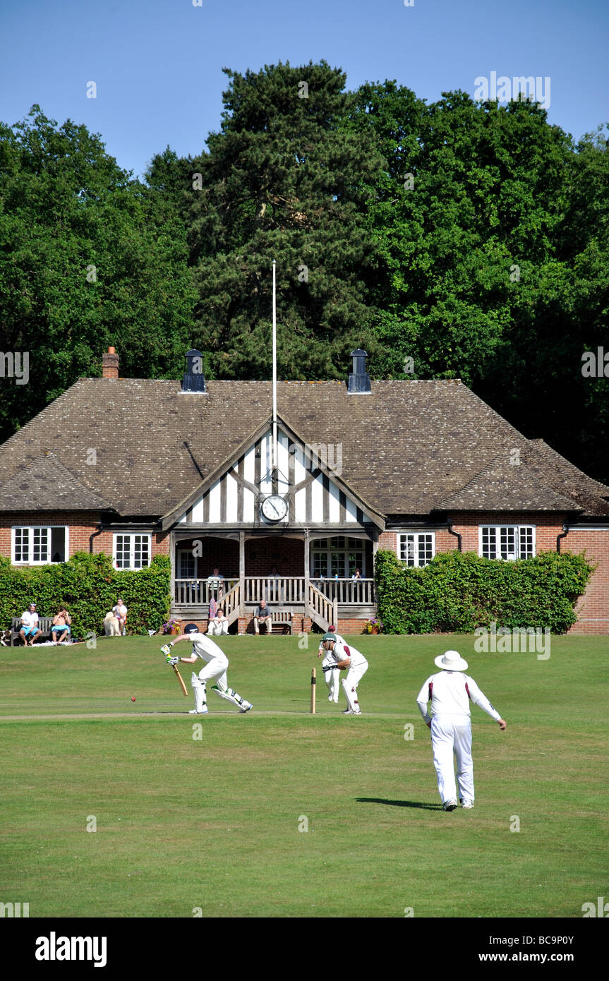 Cricket match at The Brook Cricket Club, Brook Road, Brook, Surrey ...