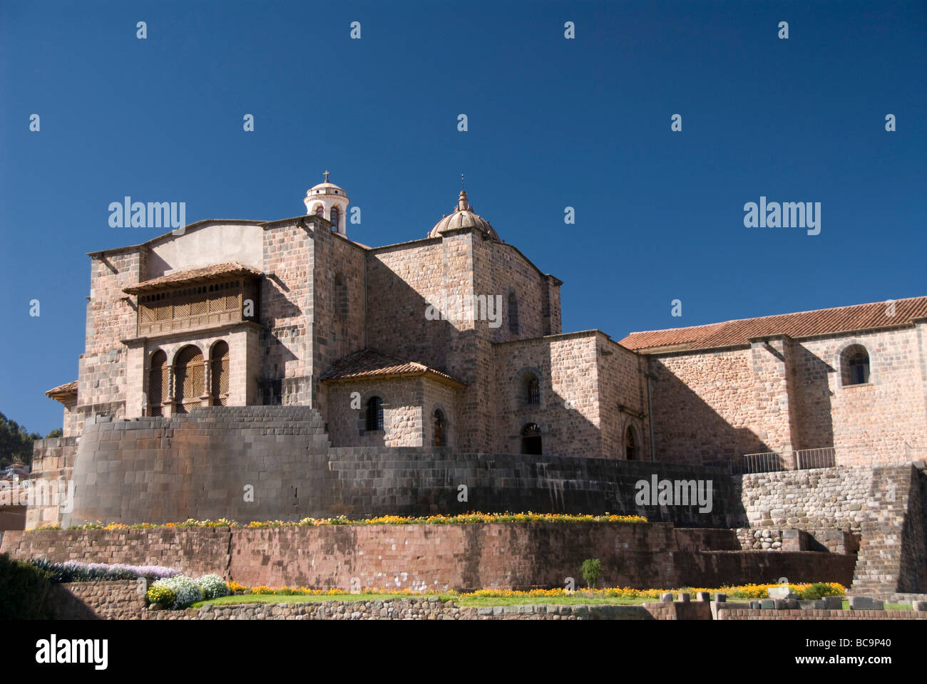 Peru, Cuzco, UNESCO World Heritage Site, Inca ruin of Coricancha (wall ...