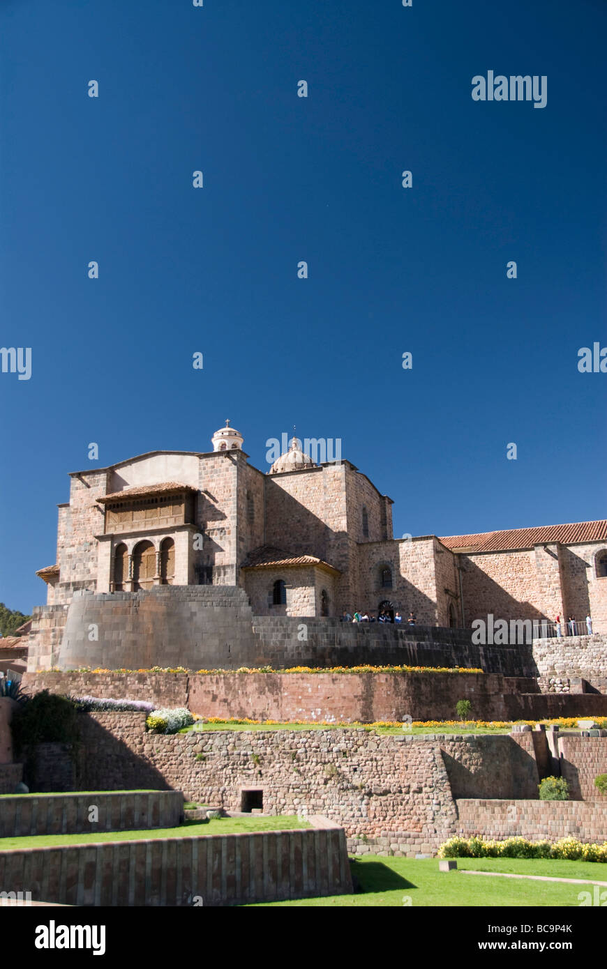 Peru, Cuzco, UNESCO World Heritage Site, Inca ruin of Coricancha wall ...