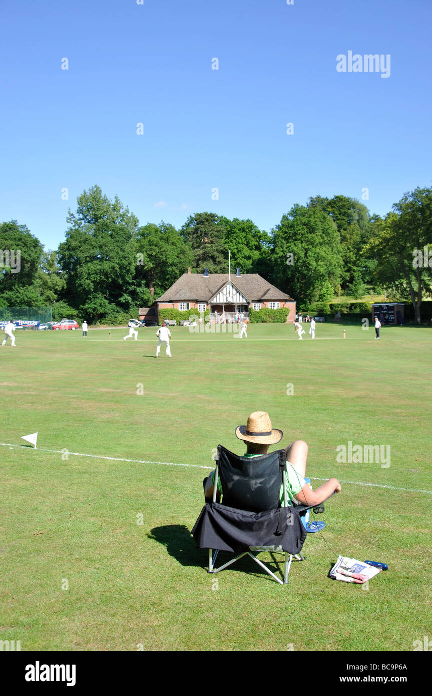 Cricket match at The Brook Cricket Club, Brook Road, Brook, Surrey ...