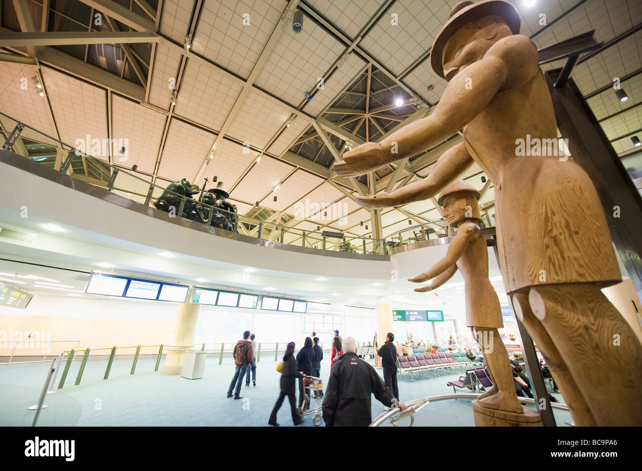 wooden sculptures in Vancouver International Airport Vancouver British Columbia Canada Stock ...