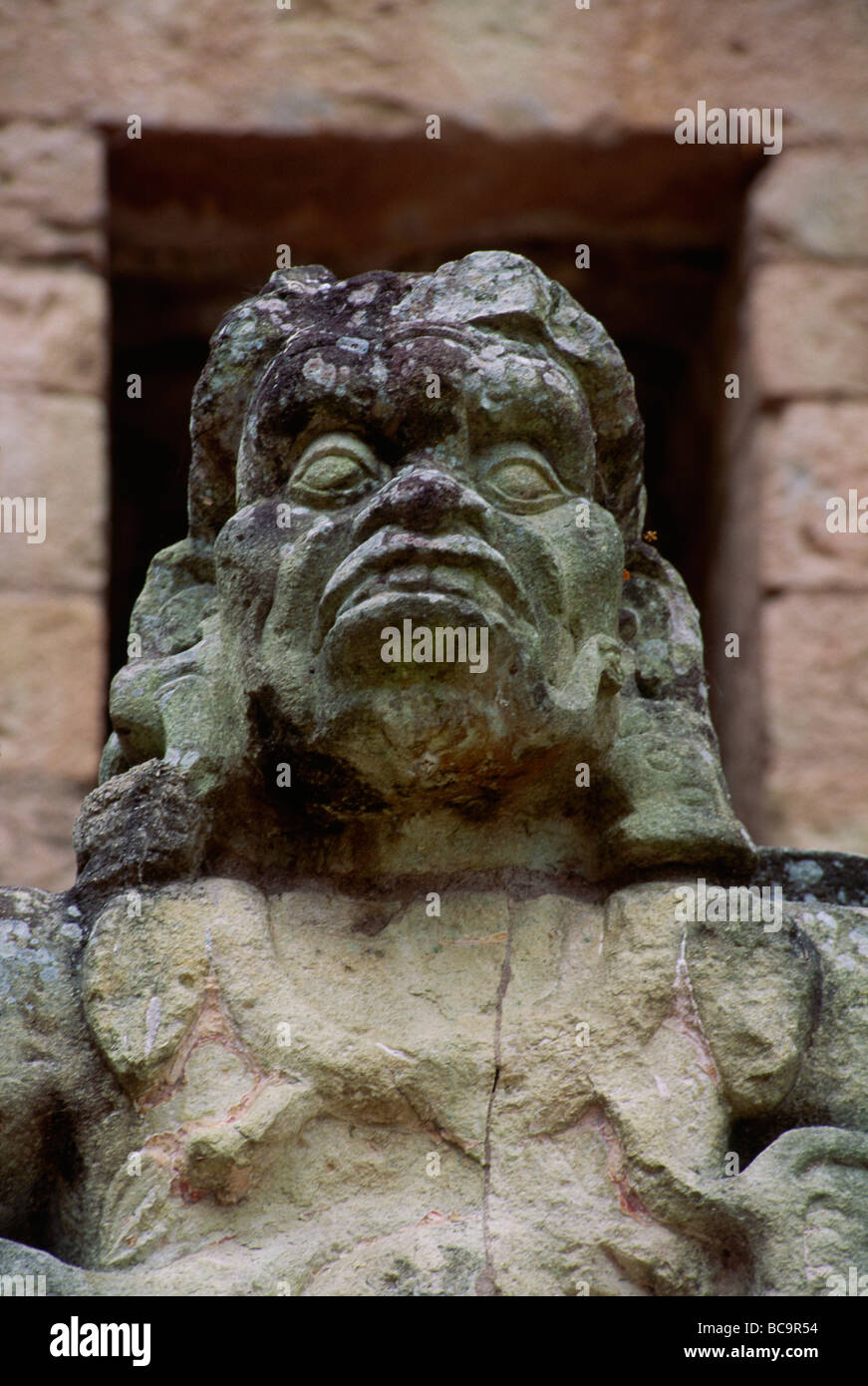 SCULPTURE of IK MAYAN RAIN GOD COPAN RUINS HONDURAS Stock Photo - Alamy