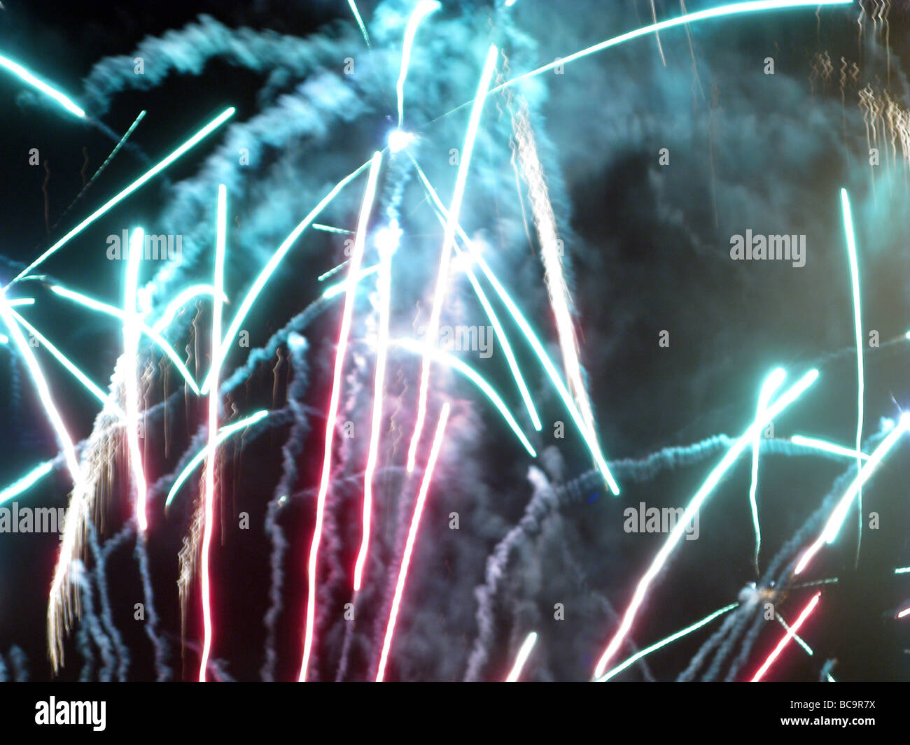 big fireworks display in night sky Stock Photo - Alamy
