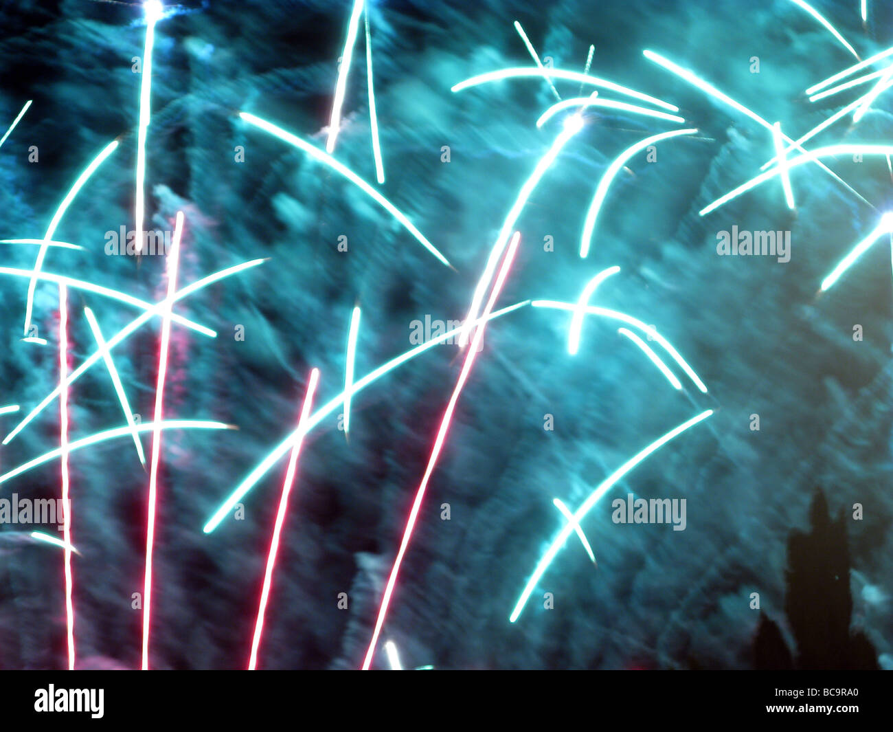 big fireworks display in night sky Stock Photo - Alamy