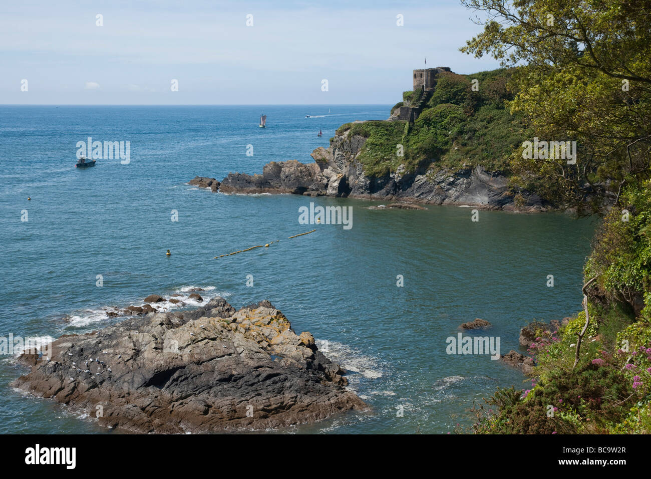 Block House on Catherine's Point, Fowey Stock Photo - Alamy
