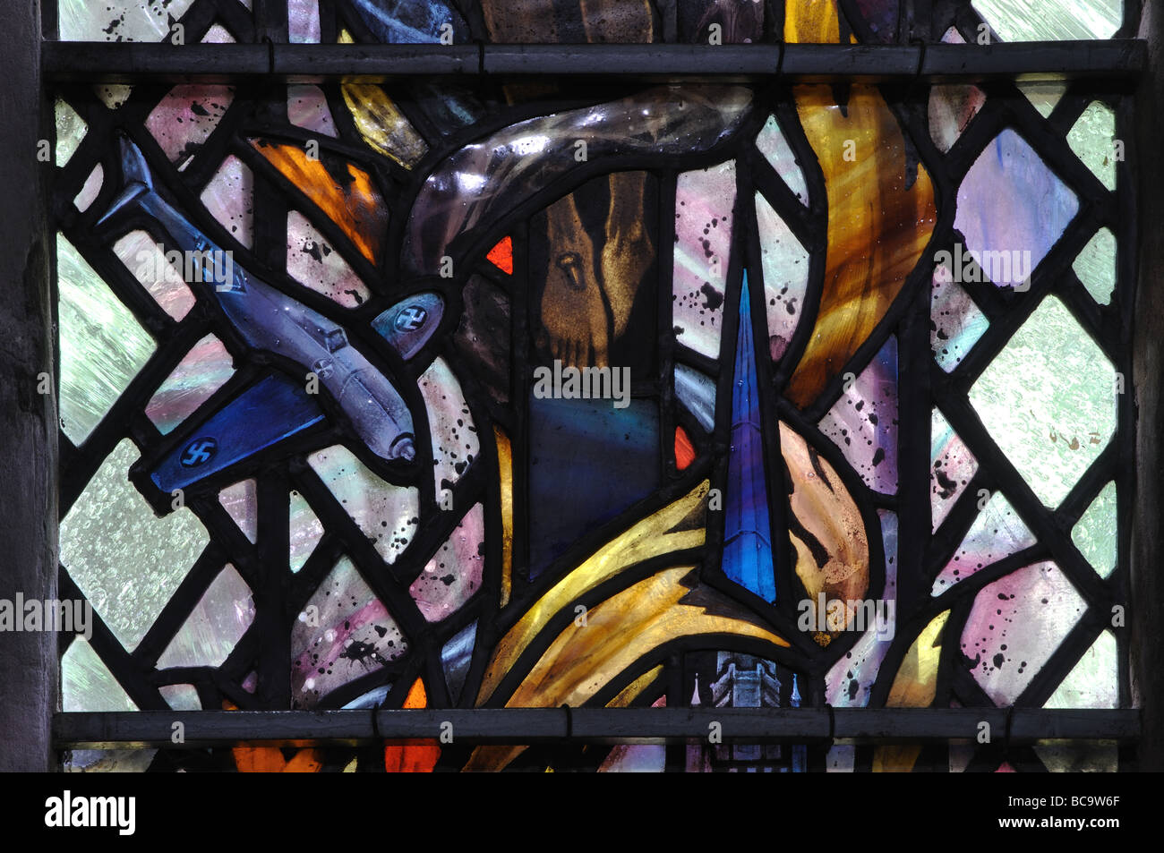 Stained glass window cathedral coventry High Resolution Stock ...