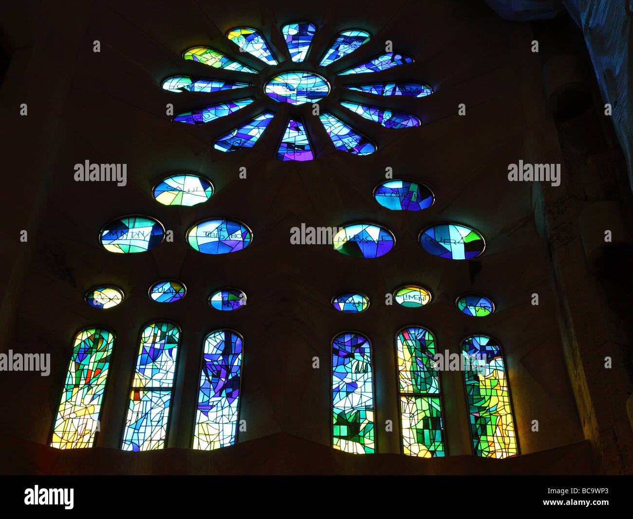 Stained glass Sagrada Familia Gaudi Barcelona Catalunya Spain Stock ...