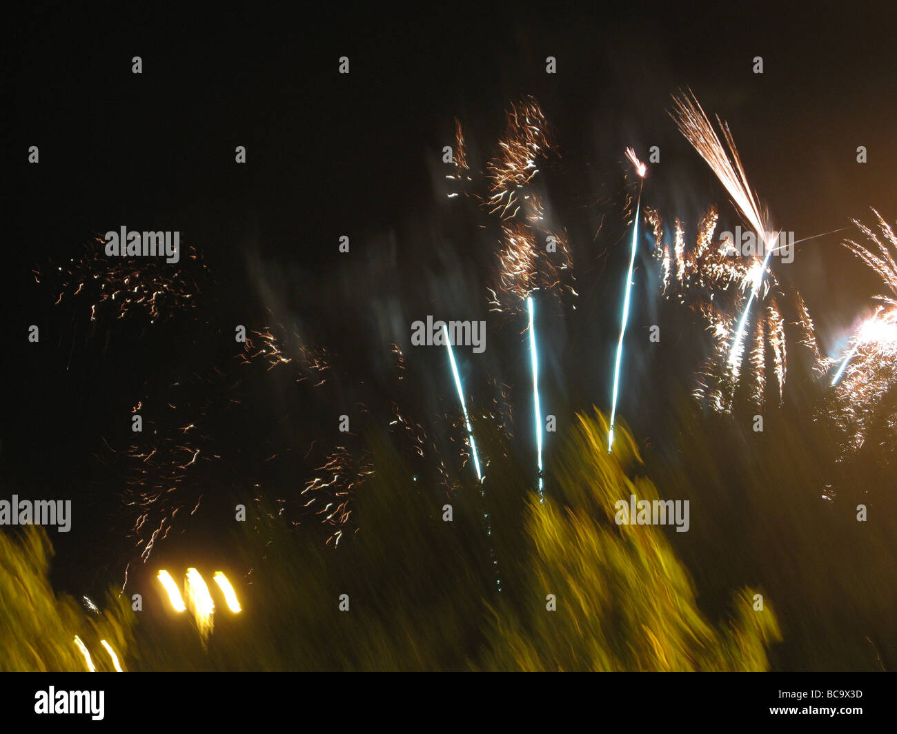 big fireworks display in night sky Stock Photo - Alamy