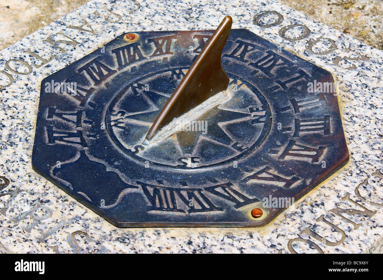 The Sundial in Crontock Village, Cornwall. UK Stock Photo - Alamy