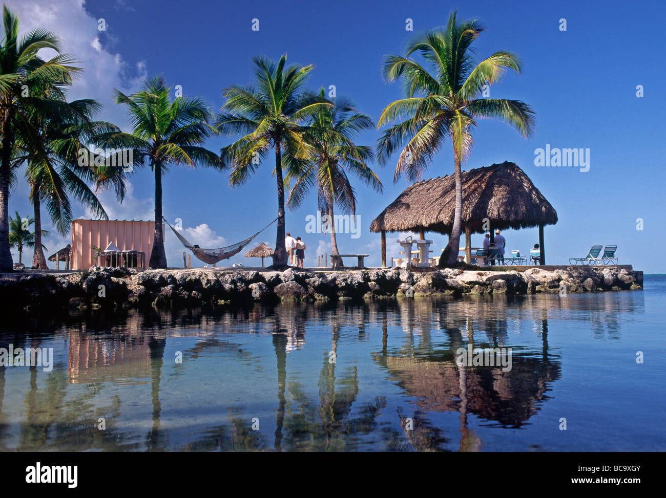 Key Largo. Picturesque tropical bay scene at Key Largo, Florida, USA. c ...