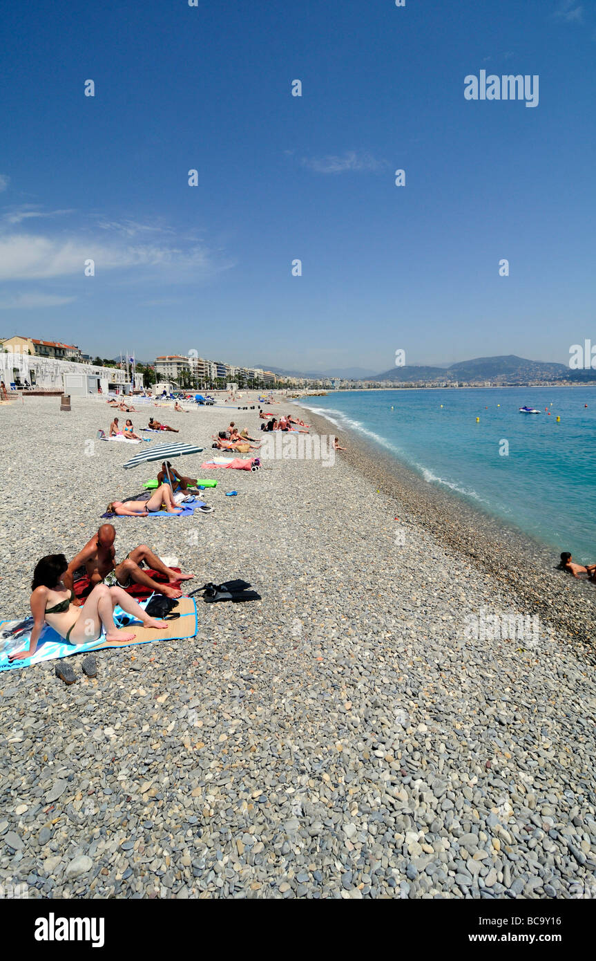 Mediterranean sea beach nice france seashore shore hi-res stock ...