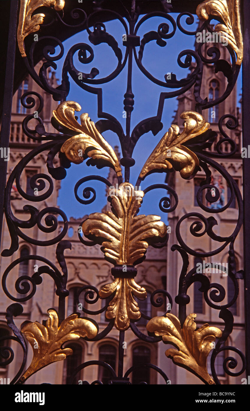 Wrought iron gate with gold leaf hi-res stock photography and images ...