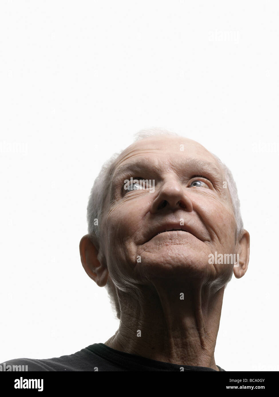 The ageing process looking away contemplation close up hi-res stock ...