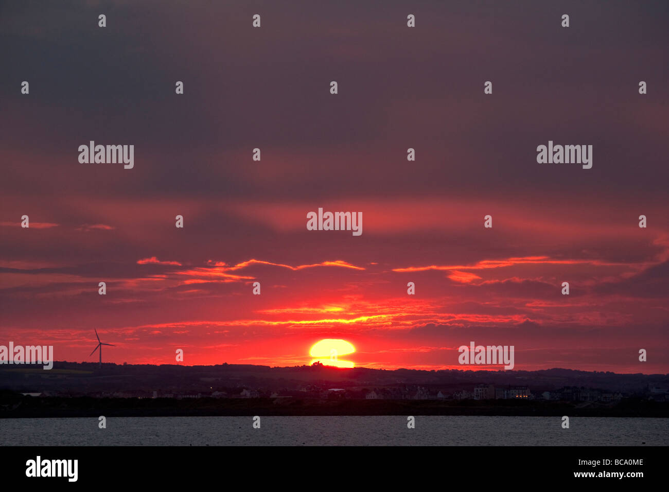 Sunset over Teesmouth Hartlepool and Seaton Carew Cleveland Stock Photo ...