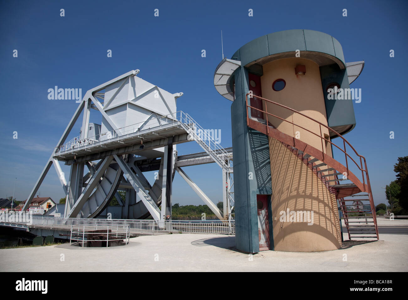 Pegasus Bridge over the Caen Canal near Ouistreham Normandy France ...