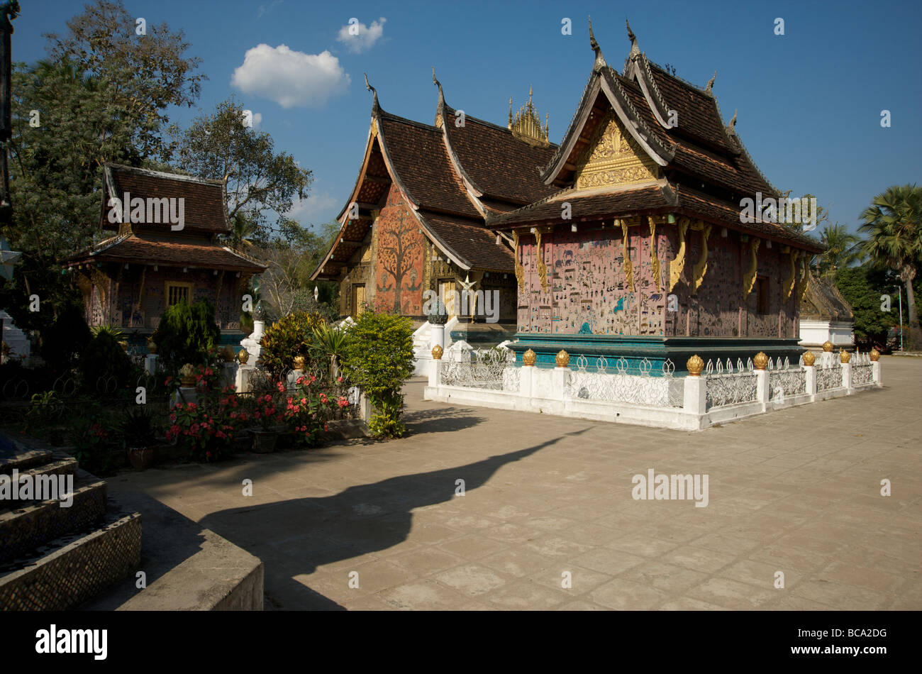 The Red chapel and the Sim part of the buildings of Wat Xiang Thong in ...