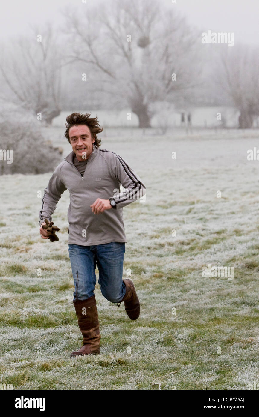 Richard Hammond running in an icy field Stock Photo - Alamy