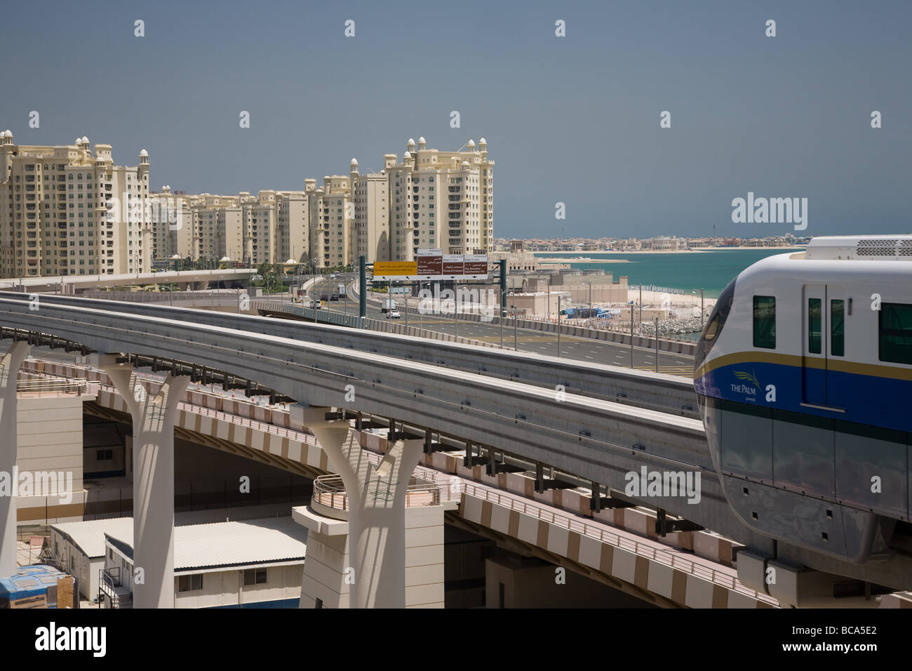 Dubai Palm Jumeirah Monorail Train and Track UAE Stock Photo - Alamy